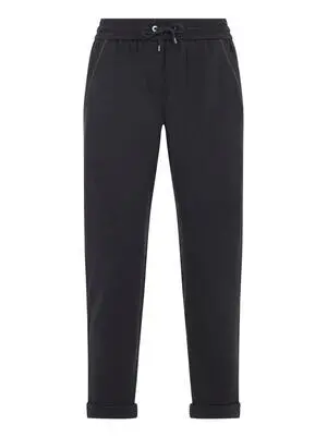 Brunello Cucinelli Cotton Silk Blend Drawstring Waist Pants - Grey