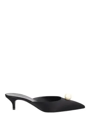 Magda Butrym Pearl Embellished Pointed-toe Mule Heels - Black