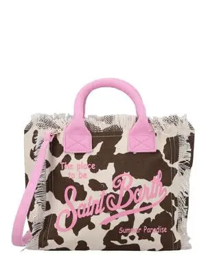 MC2 SAINT BARTH MC2 Saint Barth Mini Canvas Handbag With Animal Print