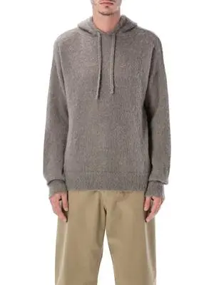 ROLD SKOV Ribbed Drawstring Hoodie - Grey