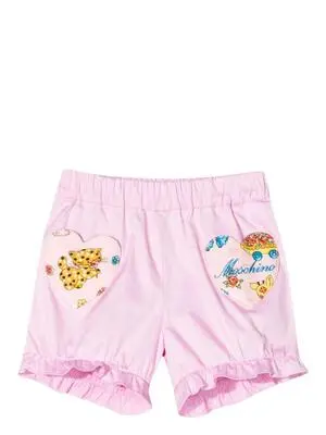 MOSCHINO MOSCHINO Baby Girl Shorts With Heart Appliqué