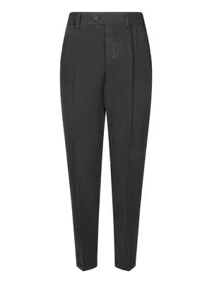 PTO1 Elastic Waist Carrot Fit Trousers - Nero