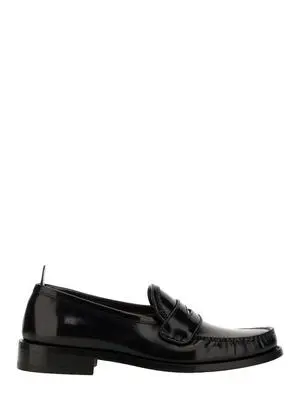 Thom Browne Spazzolato Pleated Loafers - Black
