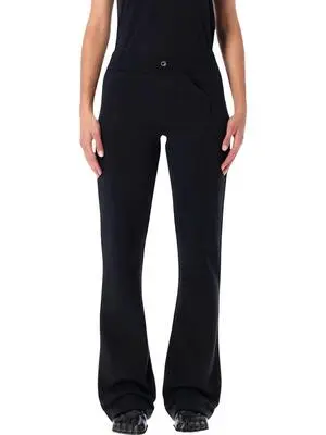 Coperni Jersey Trousers With Metallic Logo Plaque - Black