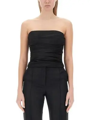 Moschino Strapless Draped Top - Black