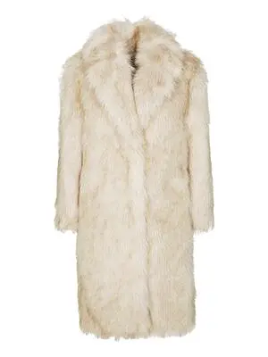 Liu Jo Long Faux Fur Coat - Beige