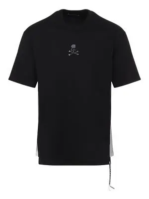 MASTERMIND Cotton Side Panel Short Sleeves Tee - Black