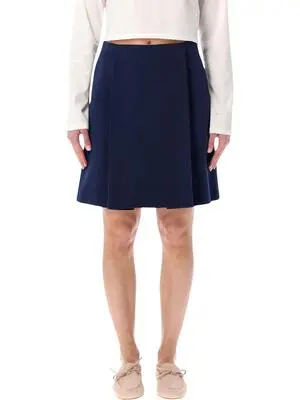 Miu Miu Mini Skirt In Technical Fabric - Blue
