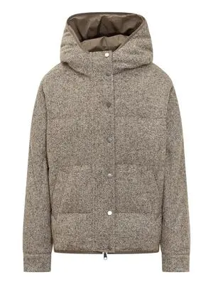 Brunello Cucinelli Hooded Down Jacket - Marrone