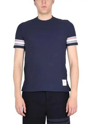 Thom Browne Stripe Short Sleeve T-shirt - Blue