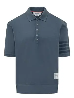 Thom Browne Dandy Sleeves Cut Polo - Navy