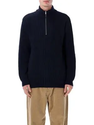 Colorful Standard COLORFUL STANDARD Oversized Recycled Merino Wool Quarter Zip Sweater Blue