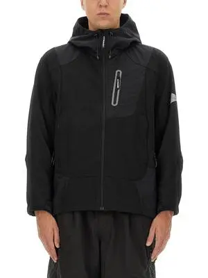 AND WANDER Zip-up Hooded Jacket - Black
