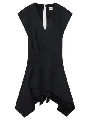 Khaite Sleeveless Midi Dress With Slit Detail - Black