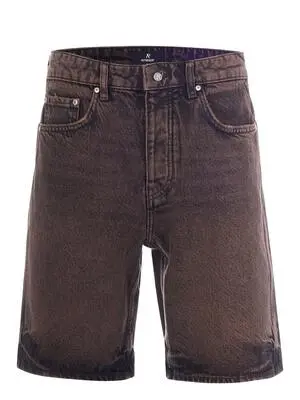 REPRESENT Distressed Denim Shorts - Bark