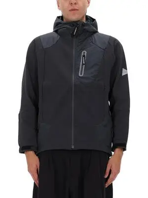 AND WANDER Hooded Zip Front Softshell Jacket - Grey