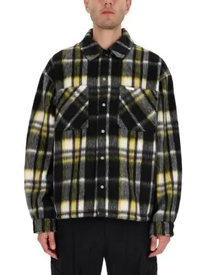 REPRESENT Plaid Button-up Overshirt - Black