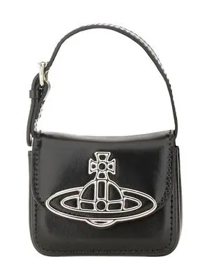 VIVIENNE WESTWOOD Mini Linda Handbag In Smooth-grain Leather - Black