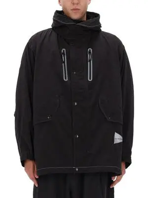 AND WANDER Lightweight Parka Jacket Fw25 - Black