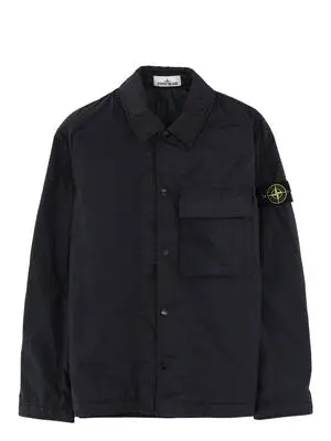 Stone Island Overshirt Jacket With Chest Pocket - Blue