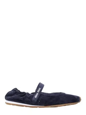 MIU MIU Miu Miu Suede Ballet Flats With Logo Strap