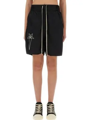 CHAMPION X RICK OWENS Rick Owens X Champion Loose Fit Embroidered Recycled Nylon Shorts - Black