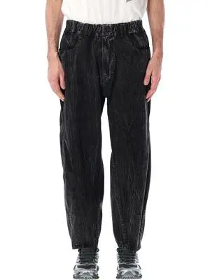 AND WANDER Relaxed Fit Textured Trousers - Black
