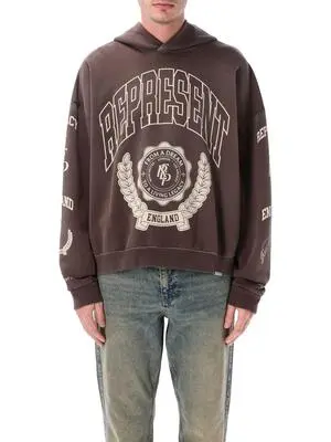 REPRESENT Legacy Crest Relaxed Fit Hoodie - Brown