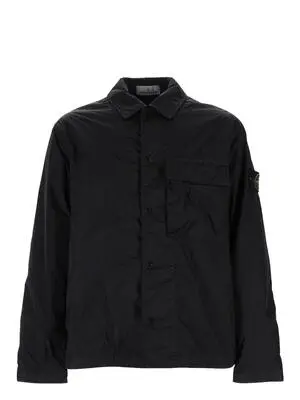 Stone Island Regular-fit Padded Overshirt With Pocket Crinkle Reps Ny - Black