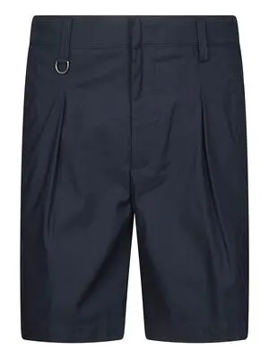 PAOLO PECORA Pleated Mini Bermuda Shorts - Blu