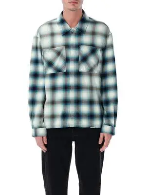REPRESENT Plaid Overshirt With Chest Pockets - Cloud
