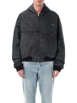 REPRESENT REPRESENT Textured Cotton Hooded Bomber Jacket