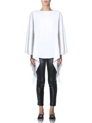 Alberta Ferretti Long Sleeve Boat Neck Top - White