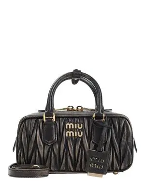 Miu Miu Mini Bauletto Leather Shoulder Bag - Brown