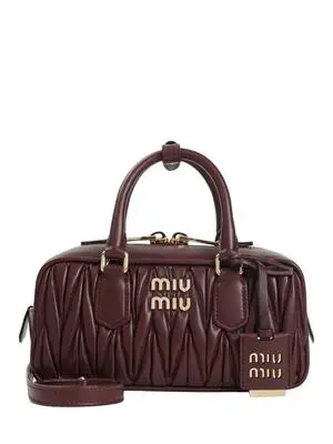 Miu Miu Quilted Lamb Leather Mini Handbag - Red