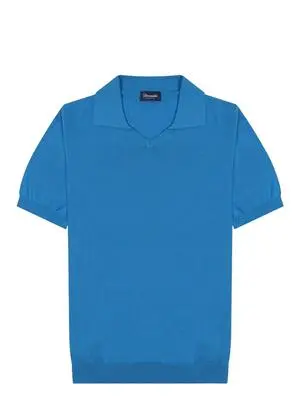 DRUMOHR Fine-knit Polo Shirt - Azure
