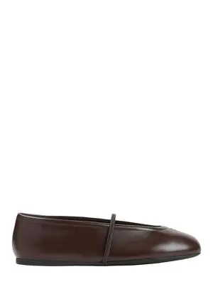 Miu Miu Calf Leather Ballerina Flats - Brown
