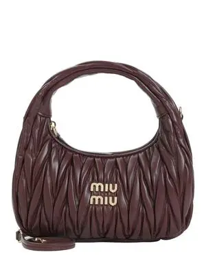 Miu Miu Quilted Lamb Leather Mini Handbag - Red