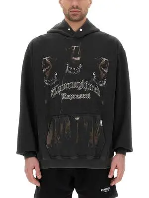 REPRESENT Thoroughbred Hoodie With Graphic Print - Black