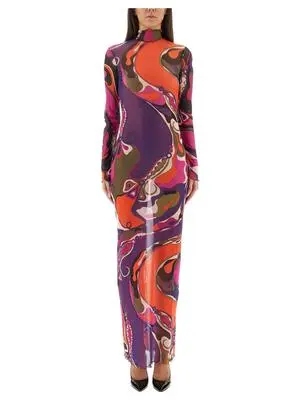 Emilio Pucci Orchid Print Maxi Dress - Multicolour