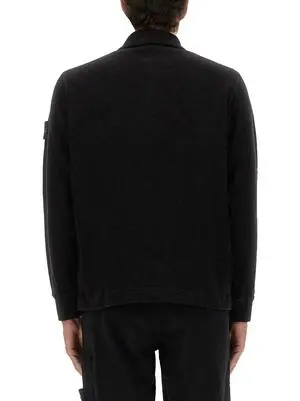 Stone Island Cotton Vanisé Polo Shirt - Black