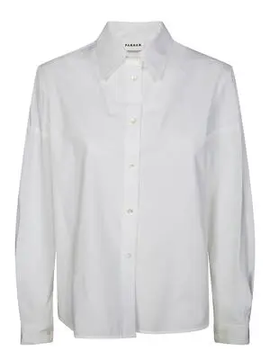 PAROSH Cotton Long Sleeve Shirt - Bianco