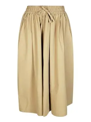 SAVE THE DUCK Midi Skirt With Drawstring Waist - Marrone