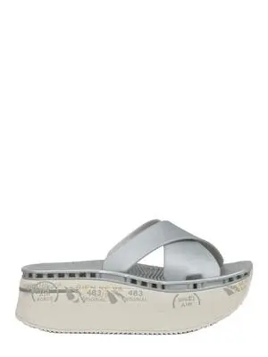 Premiata Platform Cross-strap Slide Sandals - Silver