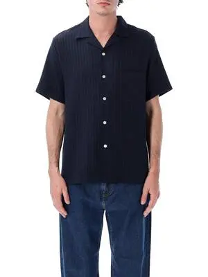 Portuguese Flannel Mini Short Sleeve Shirt Elegant And Relaxed Fit - Blue