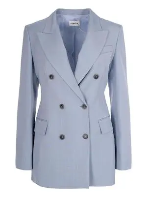 PAROSH Double Breasted Blazer - Azzurro
