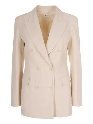 PAROSH Double Breasted Blazer - Sabbia