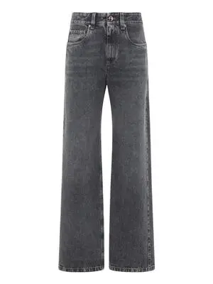 Brunello Cucinelli Wide-leg Jeans - Black