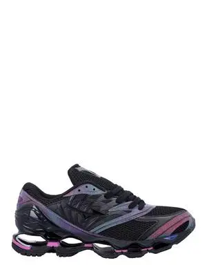 Mizuno Wave Print Sneakers With Floral Embroidery - Blue