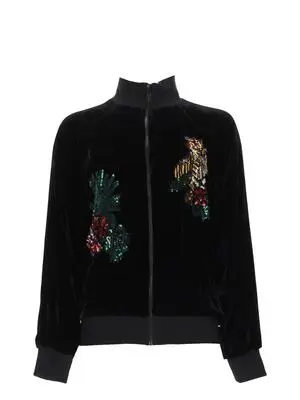 P.a.r.o.s.h Sequin Embellished Viscose And Silk Sweatshirt - Black
